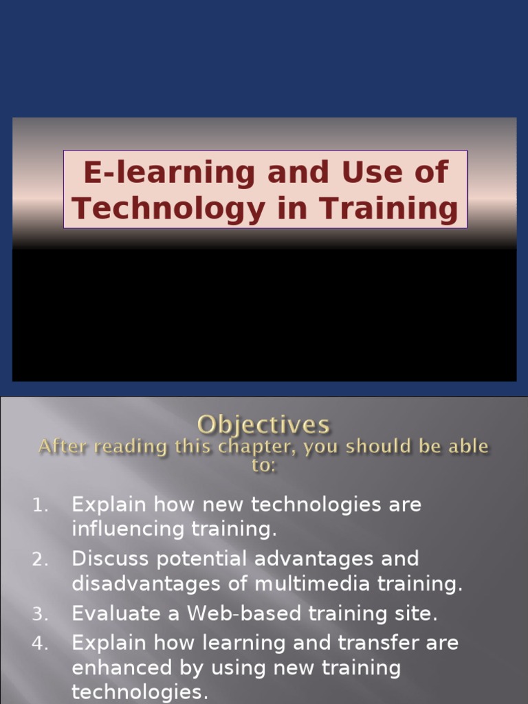E - Learning and The Use of Technology in Training - PPT 8 | PDF ...