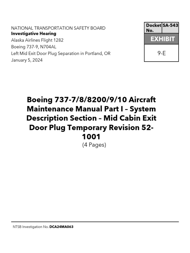NTSB Public Docket Request - AMM MED Plug Operation System Description - Redacted - Print-Rel | PDF