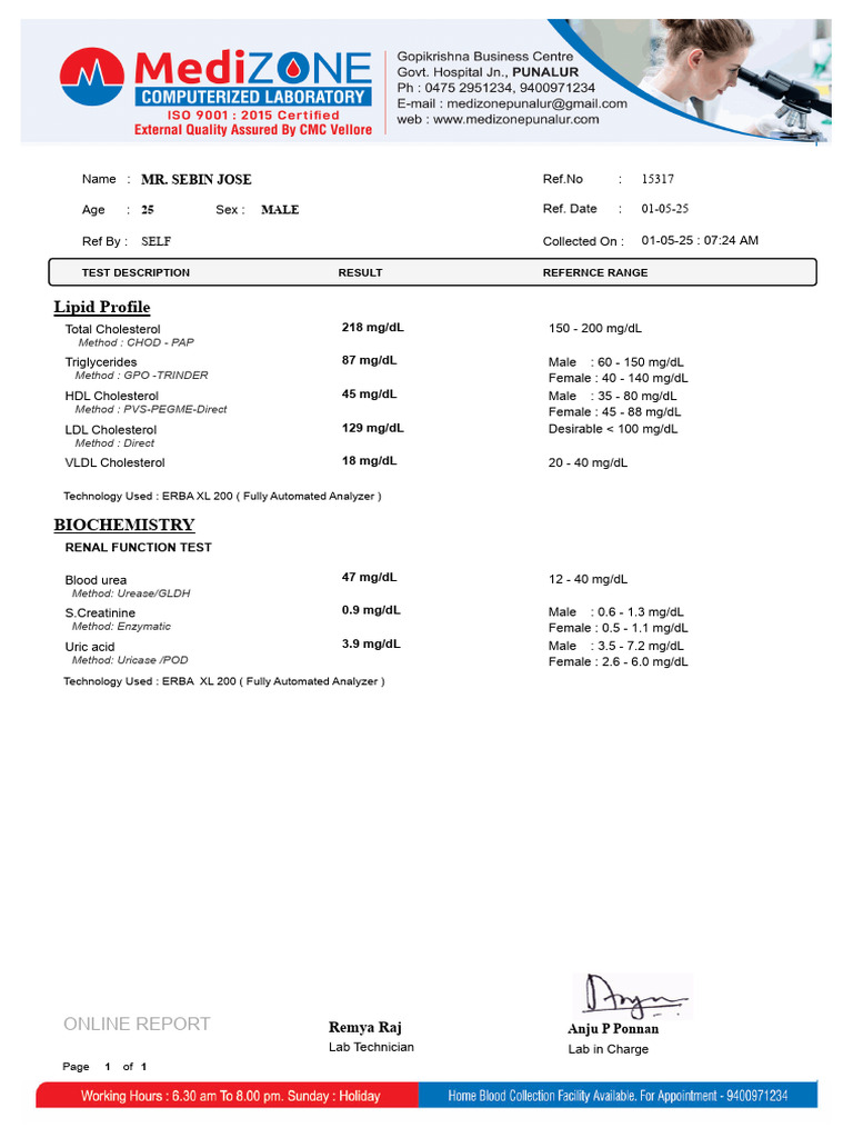 Lab Report of MR - Sebin Jose 01 May 25 | PDF