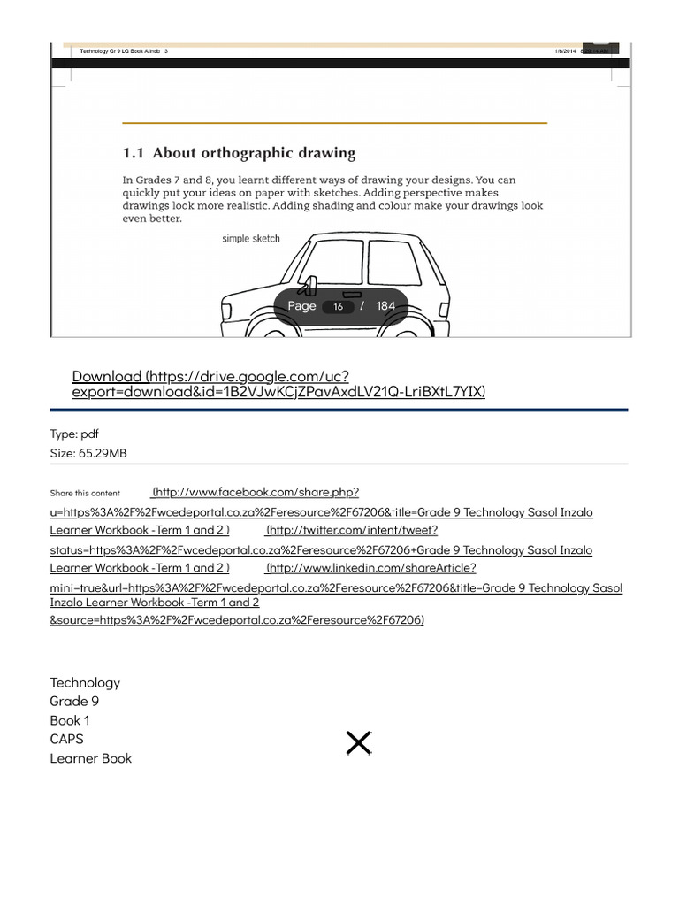 Grade 9 Technology Learner Workbook | PDF
