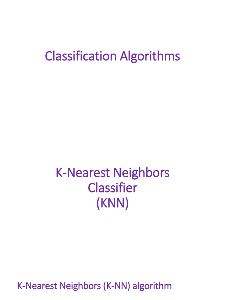 K-Nearest Neighbors Classifier Guide | PDF | Statistical Classification ...