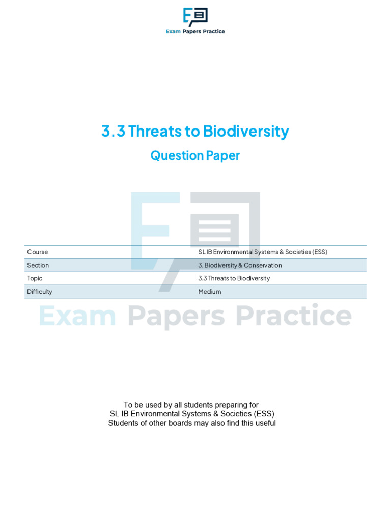 Threats to Biodiversity in ESS Course | PDF | Endangered Species ...