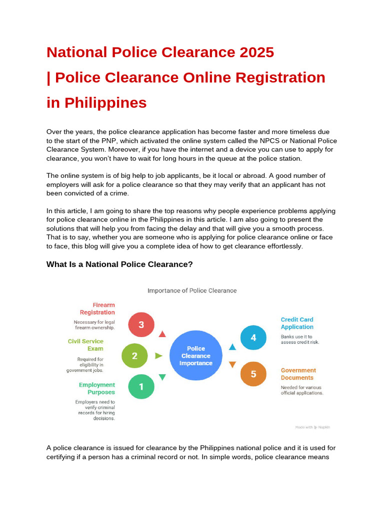 National Police Clearance Guide 2025 | PDF | Identity Document ...