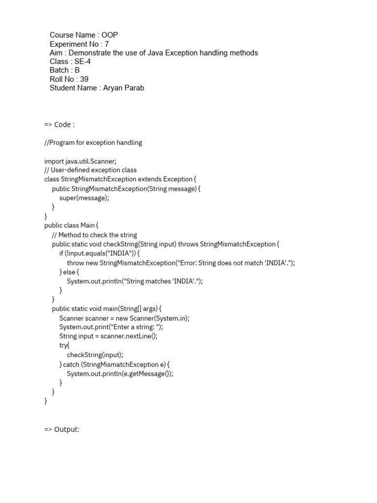 OOP SE4 39 Aryan Exp7 | PDF