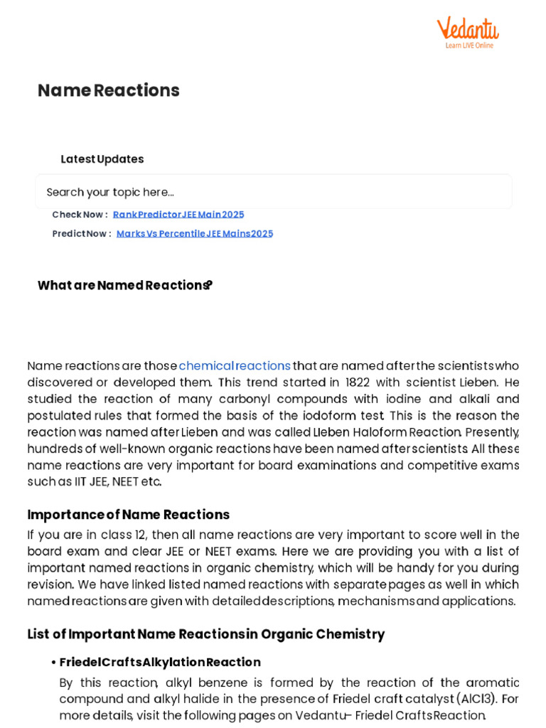 12th Chemistry Name Reactions | PDF