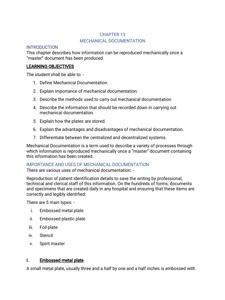 Mechanical Documentation | PDF