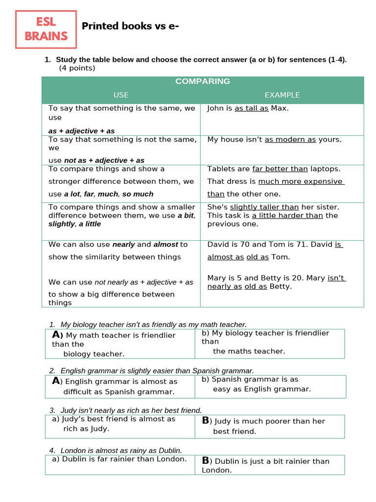 Printed Books vs. E-Books Homework - Format-1 - 1363784181 | PDF ...