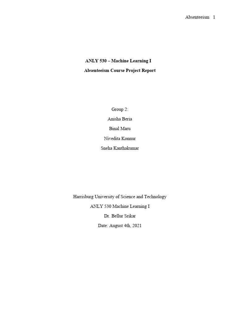 Anly 530 - Final Project Report | PDF | Support Vector Machine | Multivariate Statistics