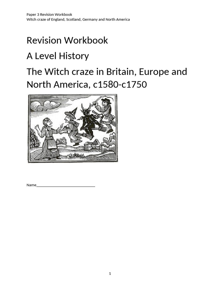 Witches Revision Workbook | PDF | Scientific Method | Witchcraft