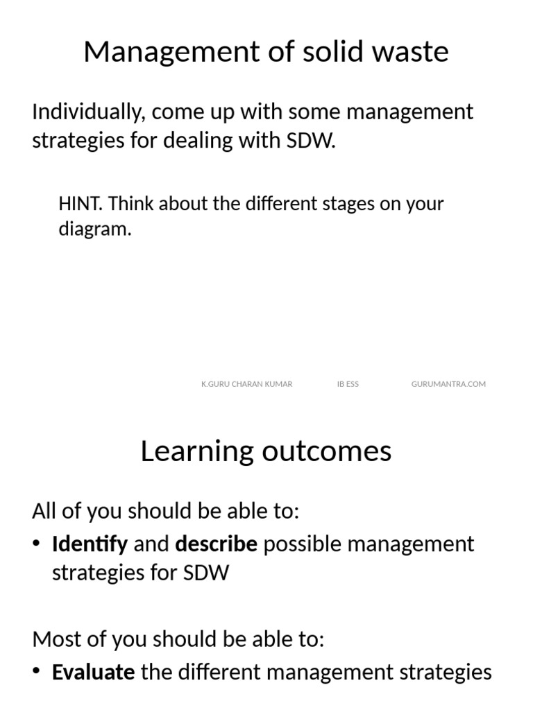 Strategies for Solid Waste Management | PDF | Waste | Recycling