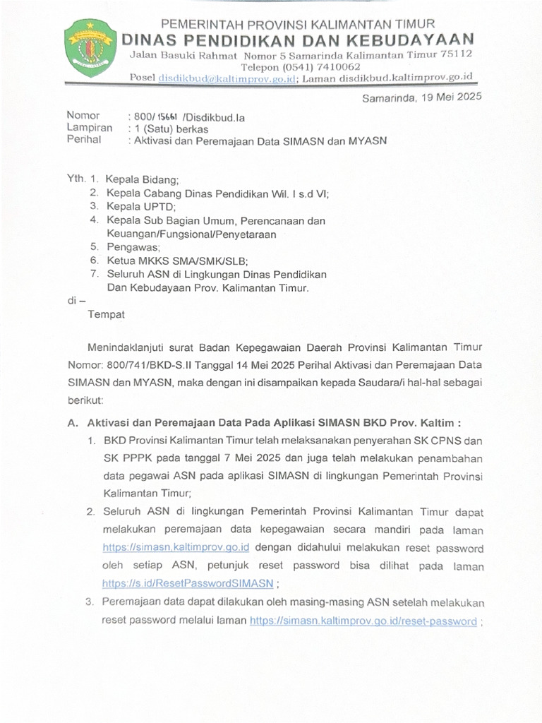 Aktivasi Dan Peremajaan Data SIMASN Dan MYASN | PDF