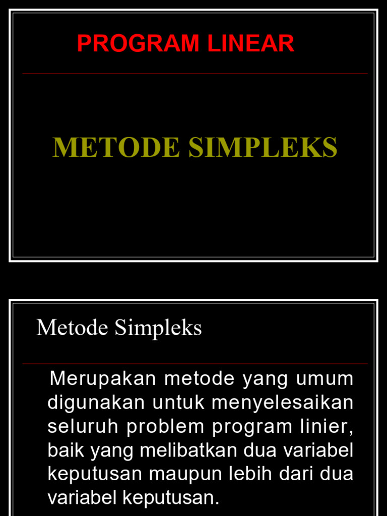 Metode Simpleks | PDF