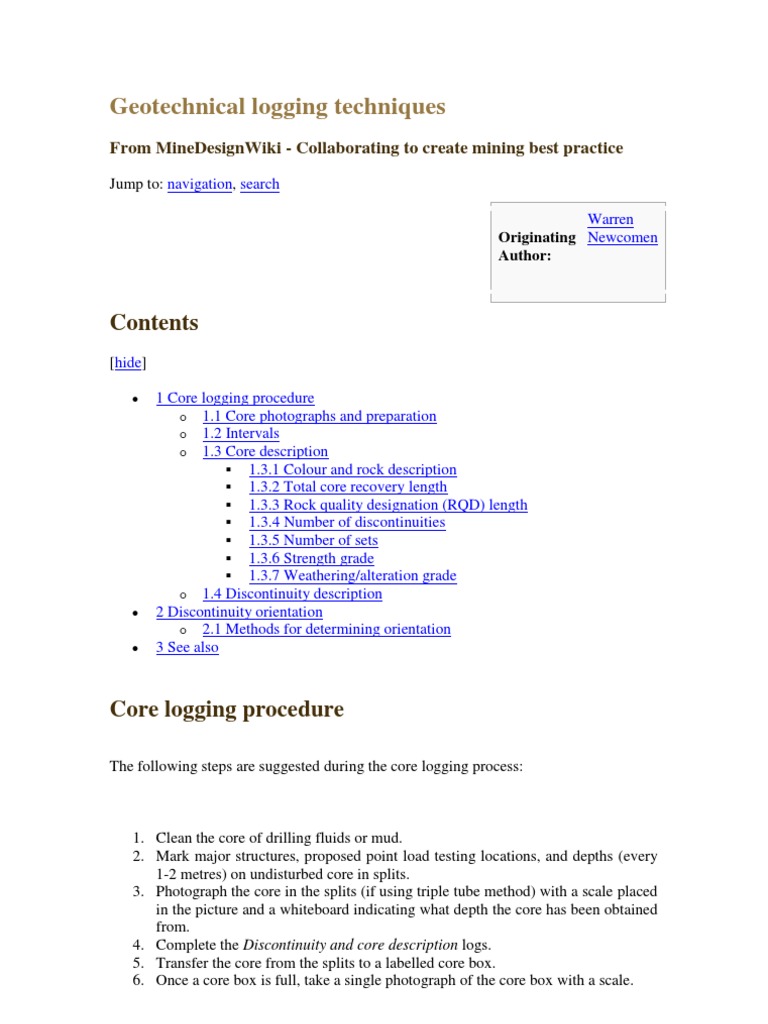 Geotechnical Logging Techniques | PDF | Clastic Rock | Sedimentary Rock