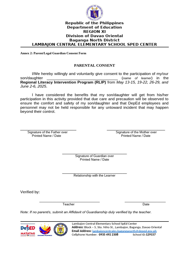 Rlip - Parental Consent Affidavit of Guardianship 1 | PDF | Affidavit ...