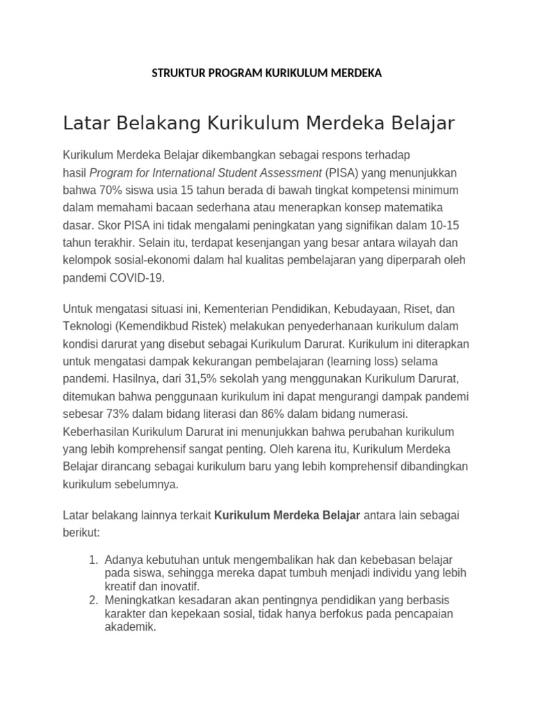 STRUKTUR_PROGRAM_KURIKULUM_MERDEKA | PDF