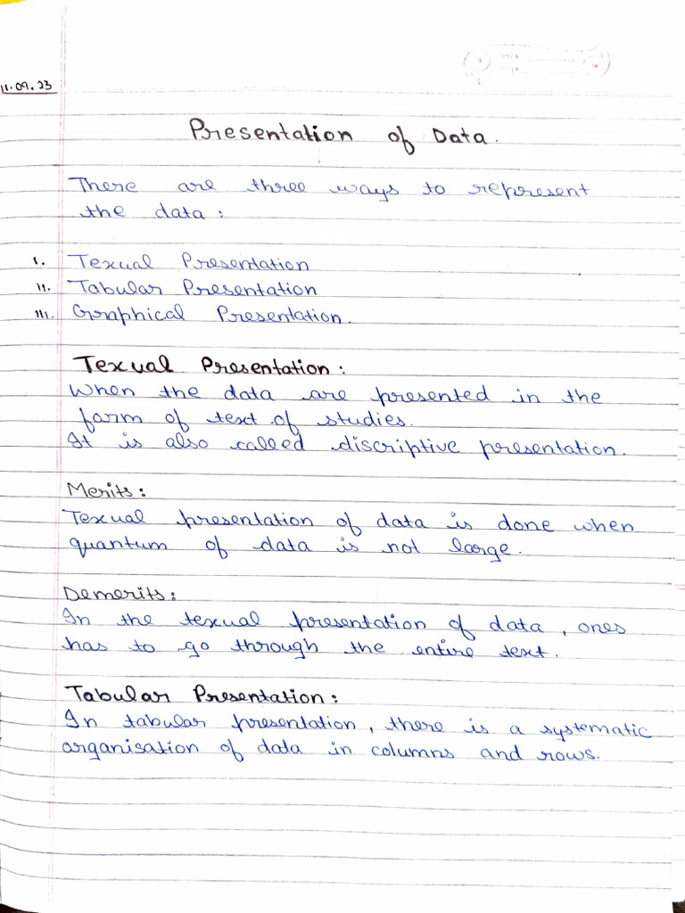 Presentation of Data-Textual and Tabular Presentation | PDF