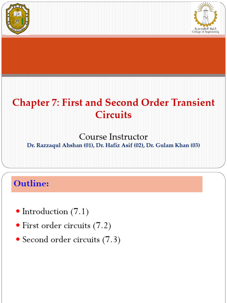 ECCE2017 Chapter 7 Transient Circuits FL24 | PDF | Electrical Network | Network Analysis ...