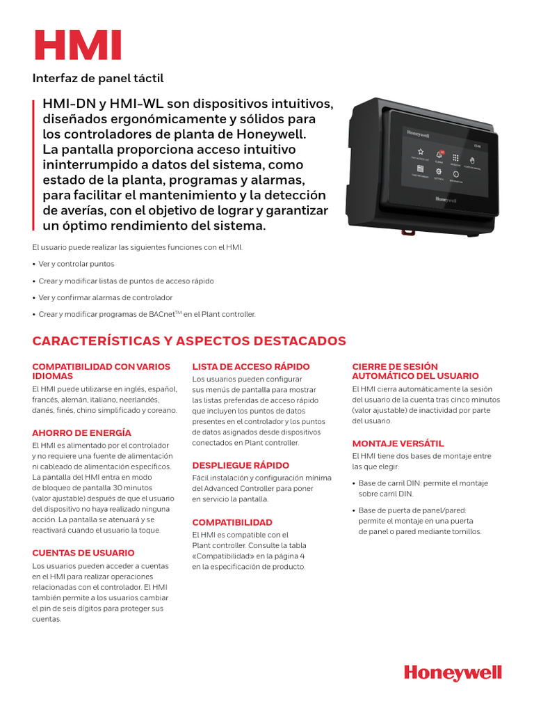 HMI Datasheet 31 00585 01 SPA | PDF | Usuario (informática) | Punto de ...