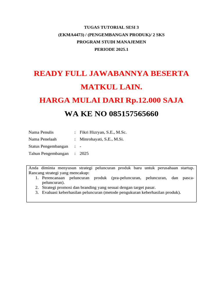 T 3 Pengembangan Produk | PDF