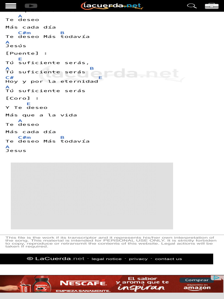 TE DESEO, Majo Solís Chords | PDF