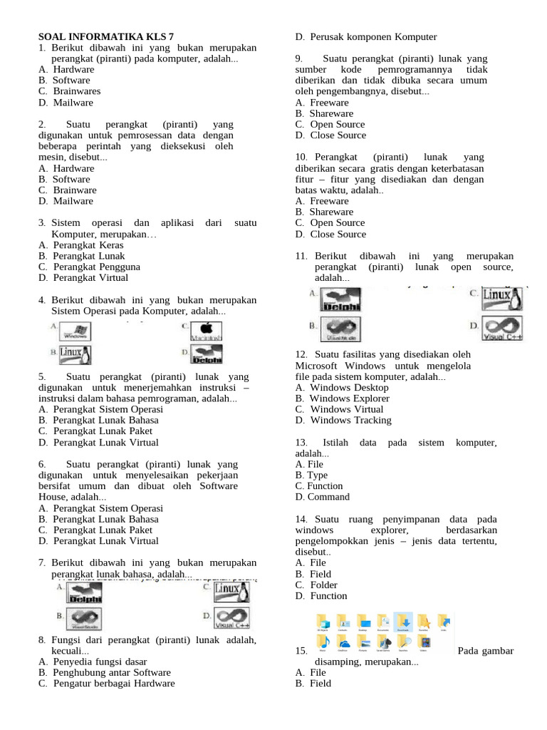 ASAS Kelas 7 Informatika | PDF