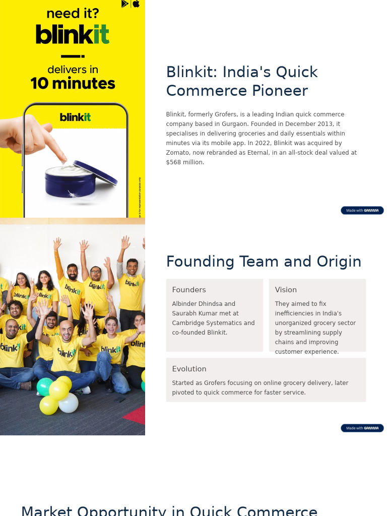 Blinkit: India's Quick Commerce Leader | PDF | Retail | Grocery Store