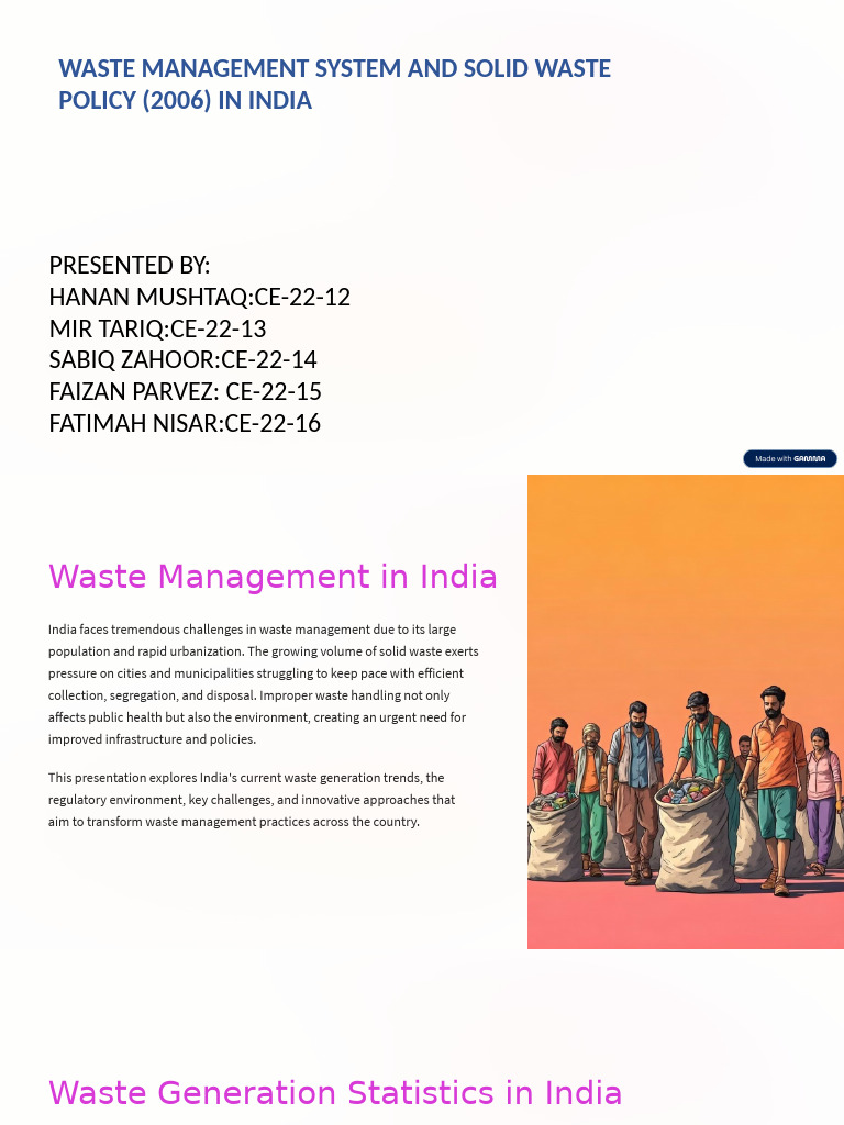 Updated Waste Management Presentation | PDF | Waste Management | Waste