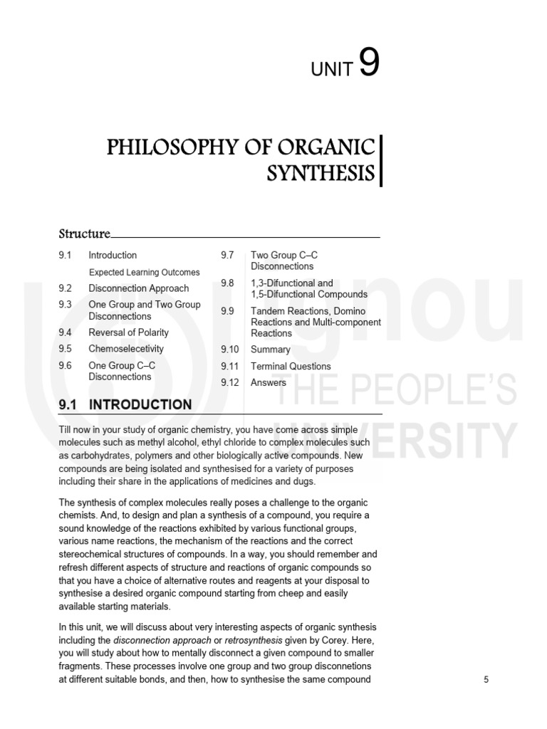 Organic Synthesis: Disconnection Approach | PDF | Amine | Organic Synthesis