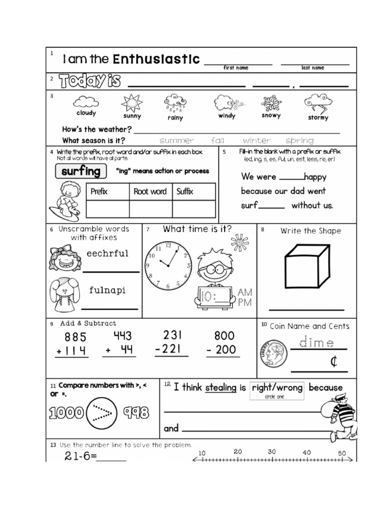grade 2 homework | PDF