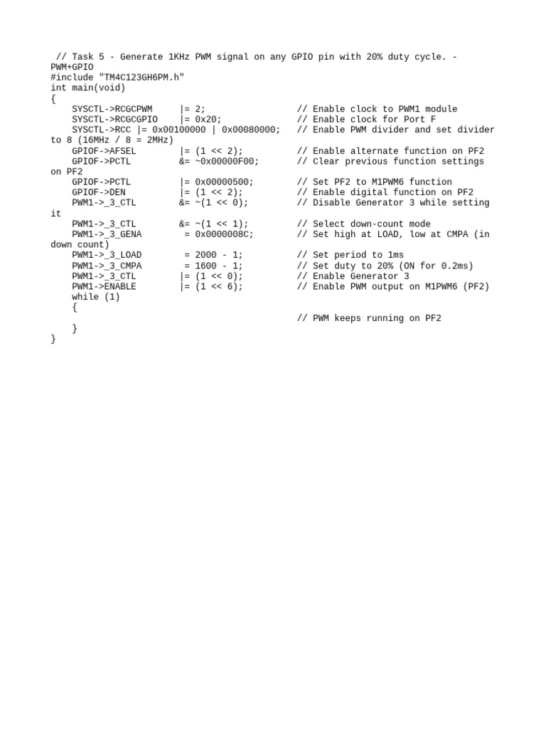 Interfacing Tiva Board With Example Codes | PDF