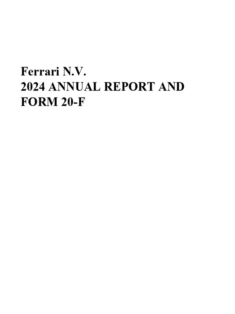 Ferrari 2024 Annual Report Summary | PDF | International Financial ...