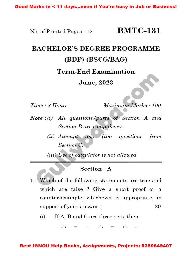BAG BMTC 131 Hindi English June 2023 | PDF | Sociolinguistics | Cultural Geography