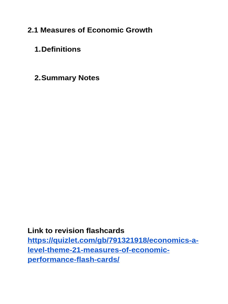 2.1 Measures of Economic Growth | PDF