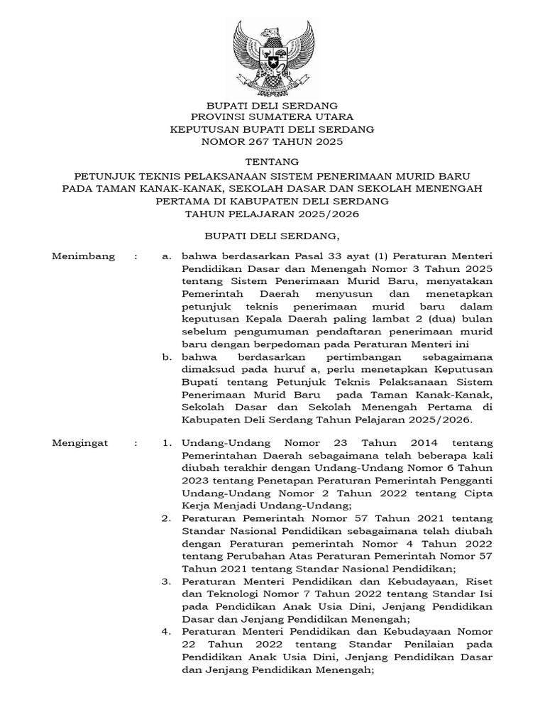 Format JUKNIS SPMB 2025 KEPALA DAERAH | PDF