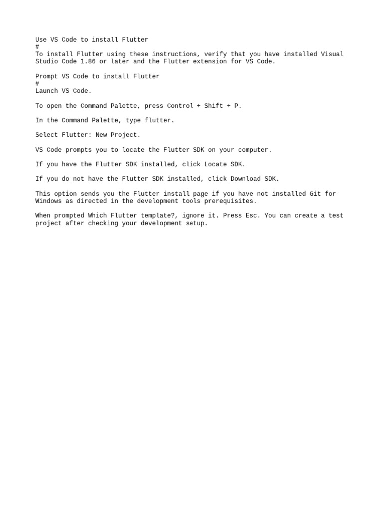 Installer Flutter Sur Visual Studio Code | PDF