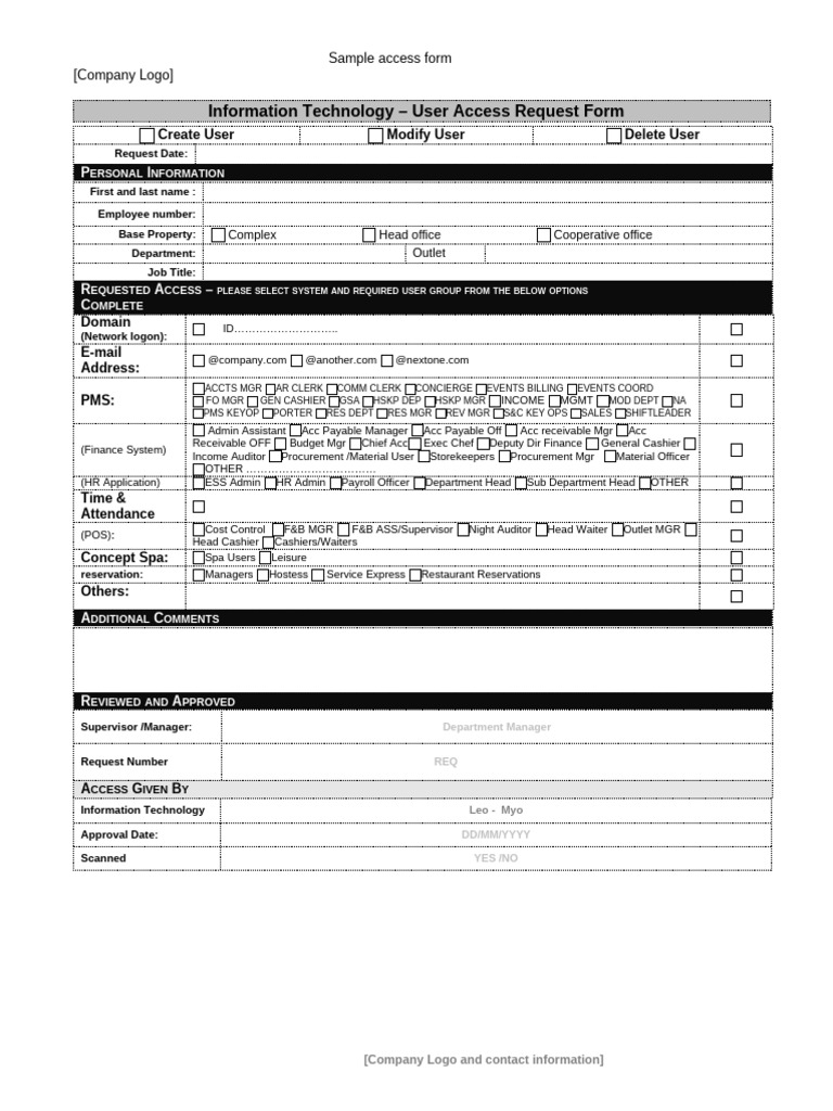 1 - NEW User Access Form | PDF