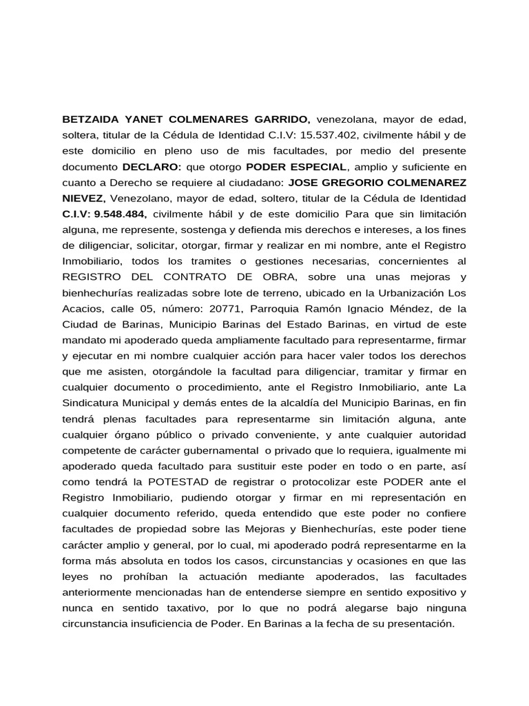 1 Poder para Betzaida 1 | PDF