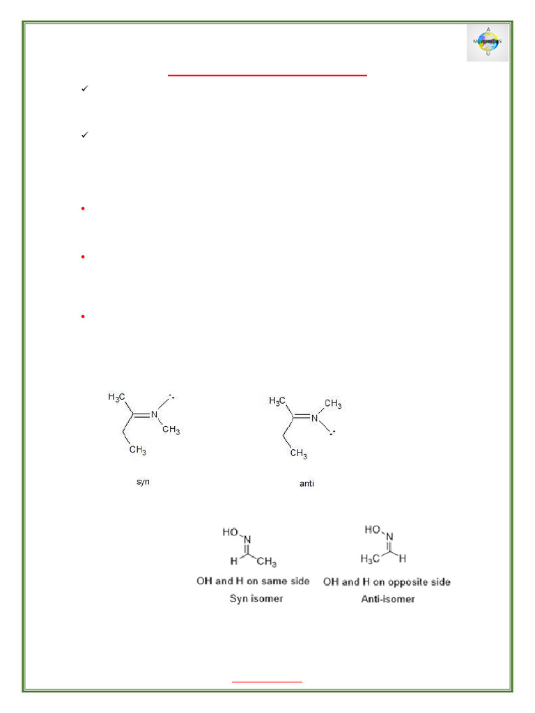 Syn-Anti Nomenclature in Isomerism | PDF | Alkene | Isomer