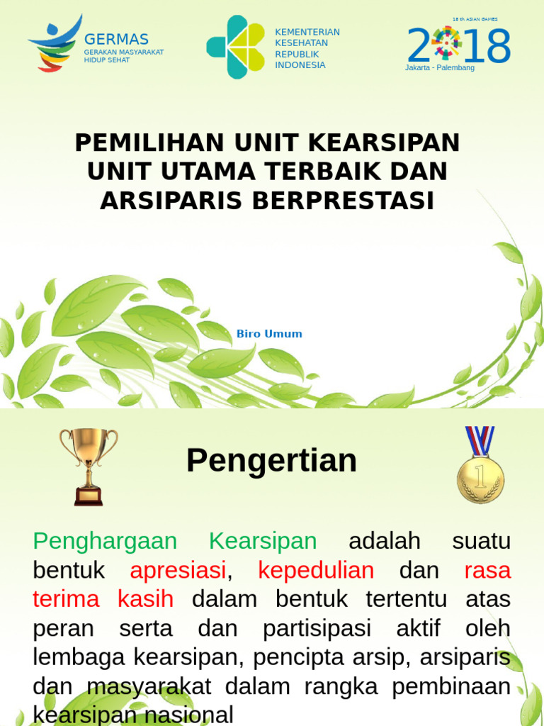 Contoh paparan lomba kearsipan 12 Juli 2018 | PDF