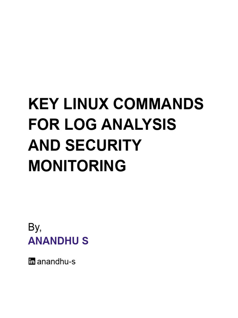 Key Linux Commands For Log Analysis and Security Monitoring | PDF | Network Architecture ...