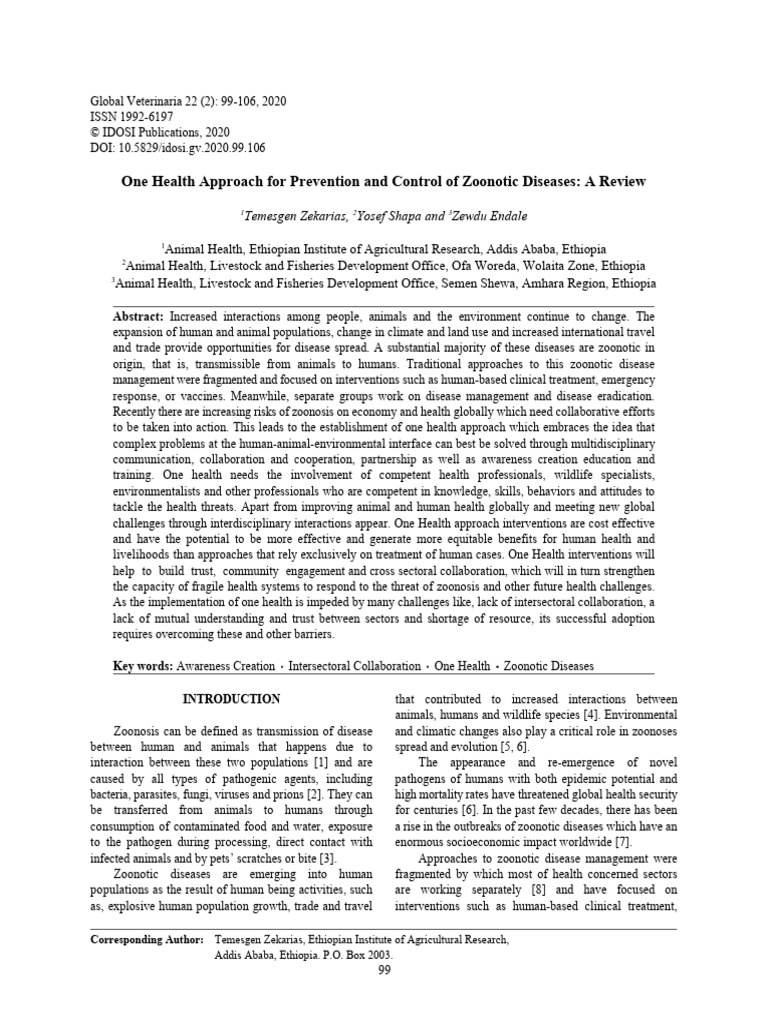 Best Introduction To One Health | PDF | Immunology | Human Diseases And ...