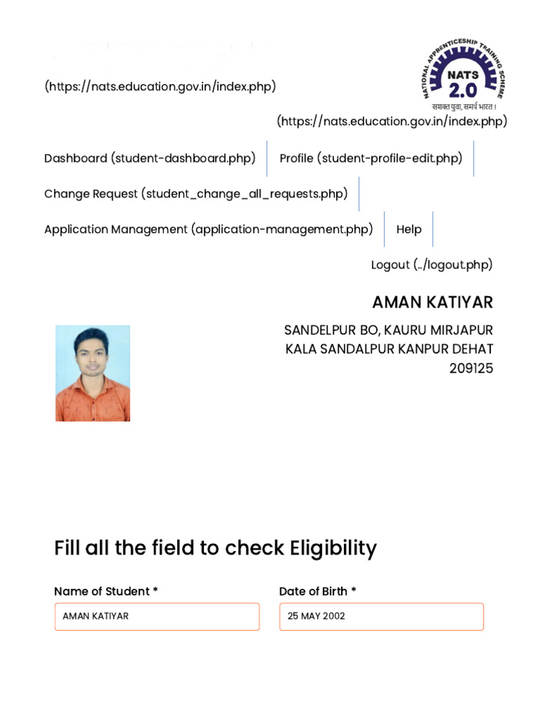 NATS Registration for Aman Katiyar | PDF