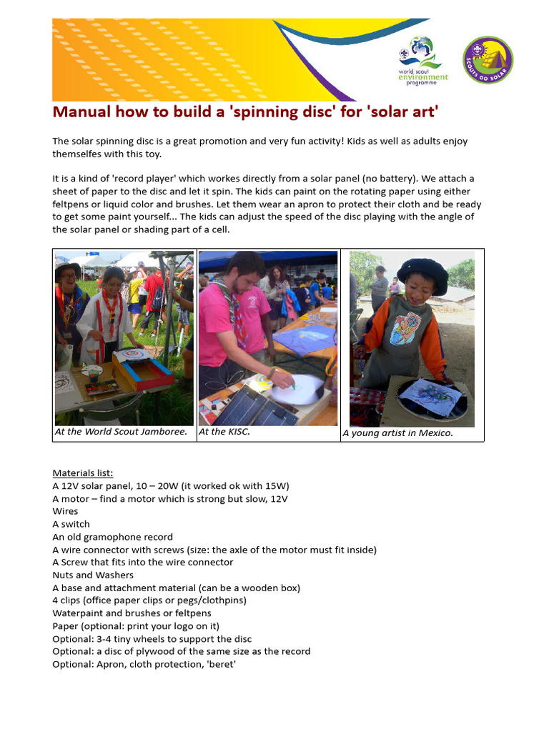 Manual Solar Spinning | PDF | Manufactured Goods