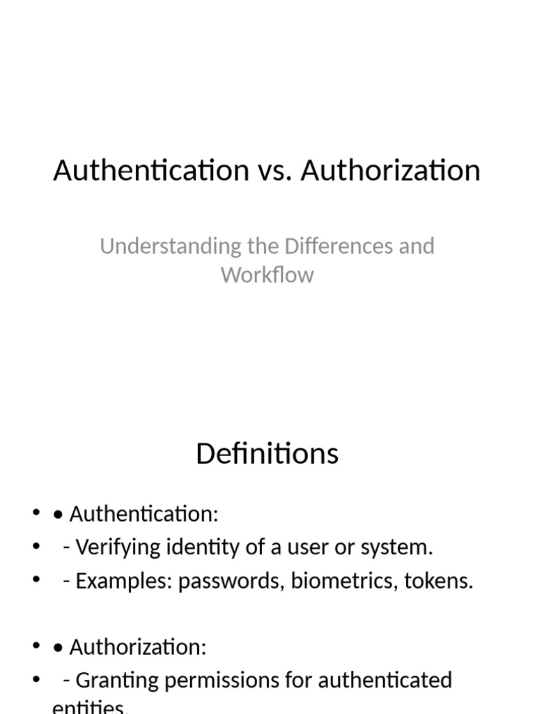 Authentication Vs Authorization | PDF