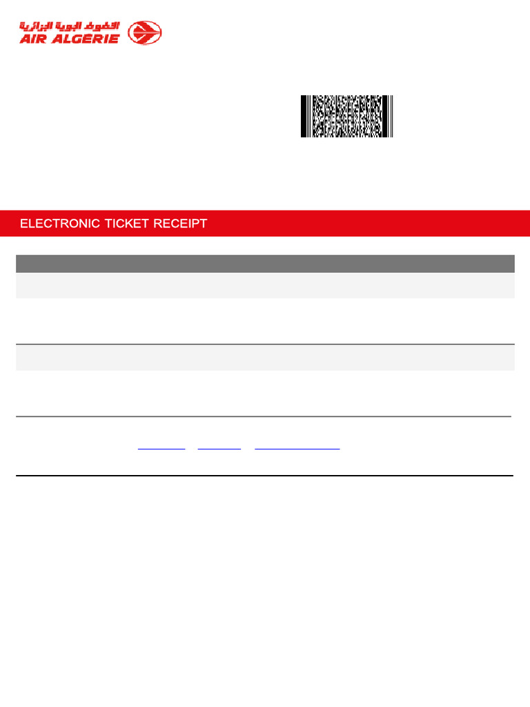 Air Algerie Confirmation MOHAMED LAMINE MANSOURI RU9VGA | PDF | Fee