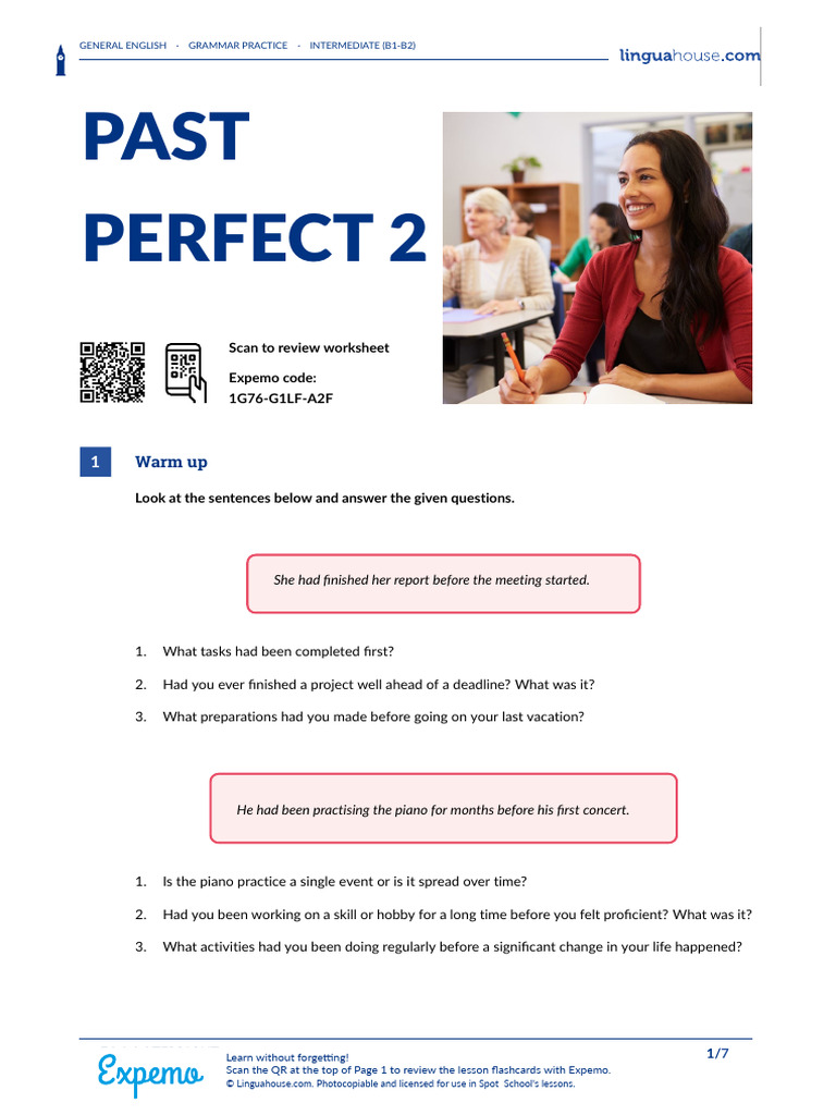 Past Perfect Grammar Practice B1-B2 | PDF