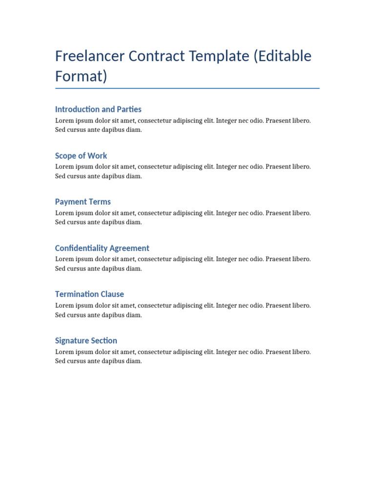 Freelancer Contract Template | PDF