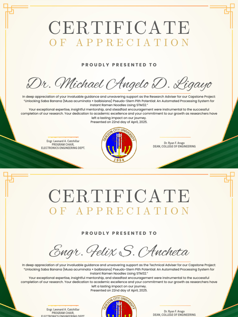 Appreciation Certificates for Capstone Project | PDF | Edible Fruits ...