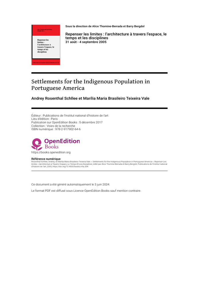 Settlements For The Indigenous Population in Portuguese America | PDF ...