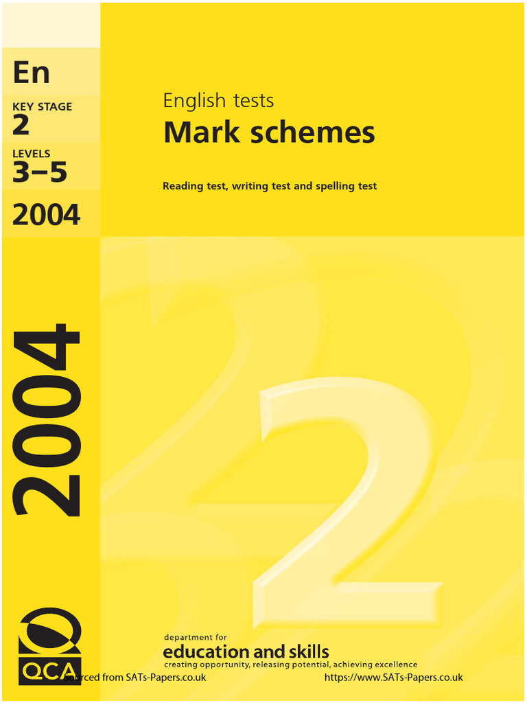 2004 Key Stage 2 English Test Mark Schemes | PDF | Syntax | Paralympic ...